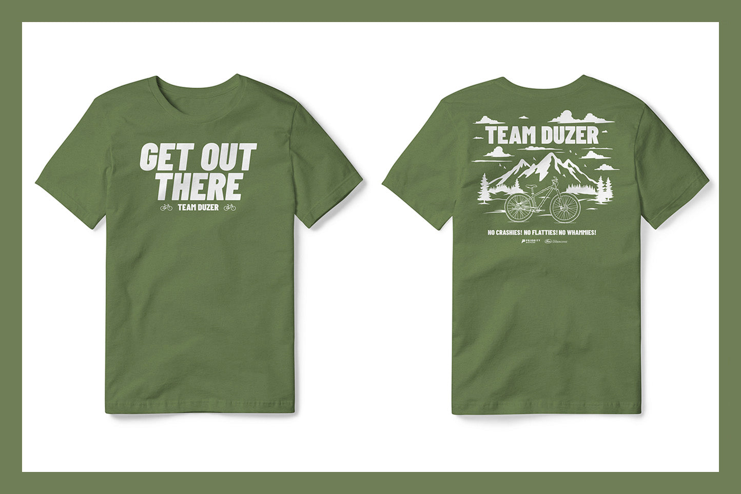 TEAM DUZER GET OUT THERE ORGANIC COTTON T-SHIRT – Priority Bicycles
